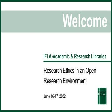 IFLA ARL Webinar Series: Research Ethics in an Open Research ...