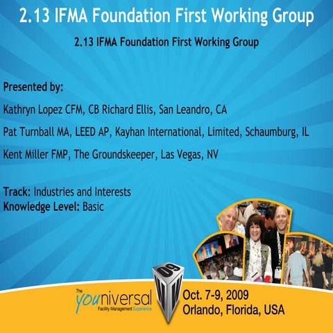 Ifma Foundation First Working Group 100809 | PPT