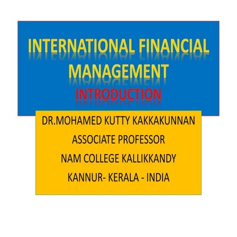 INTERNATIONAL FINANCIAL MANAGEMENT INTRODUCTION | PPTX