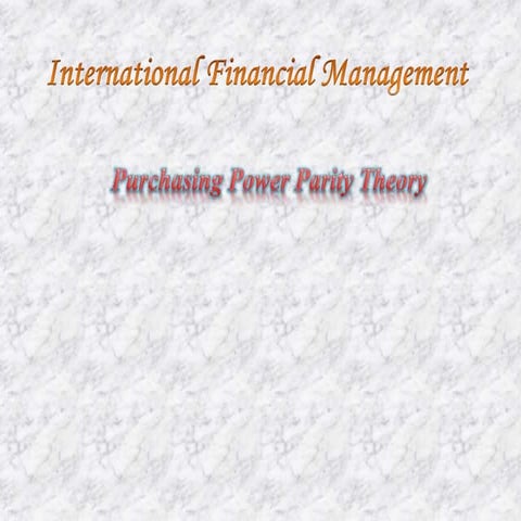 Ifm Ppp Theory Ppt