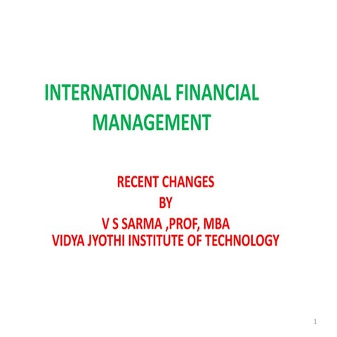 Ifm recent changes | PPT