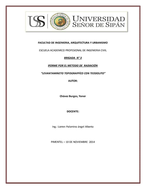 Informe de levantamiento topografico | PDF