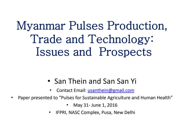 Myanmar's Pulses Market | PPTX
