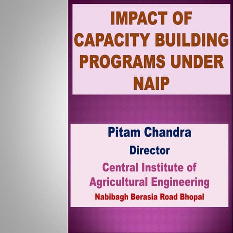 IFPRI- NAIP - Capacity Building Program | PDF