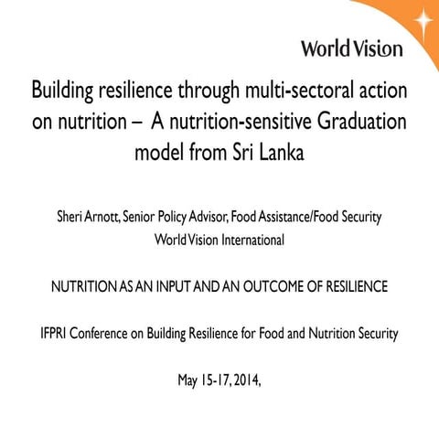 Building resilience through multi-sectoral action on nutrition- a ...