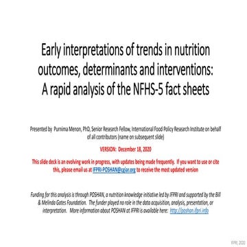 Early interpretations of trends in nutrition outcomes, determinants and ...
