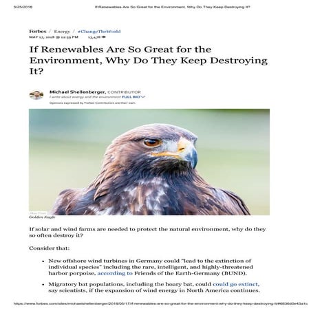 If renewables are so great for the environment, why do they keep ...