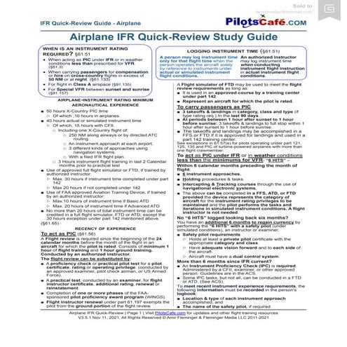Ifr quick reviewsheets pilot cafe
