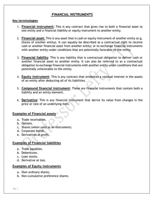 IAS 32: Presentation of Financial Instruments | PDF
