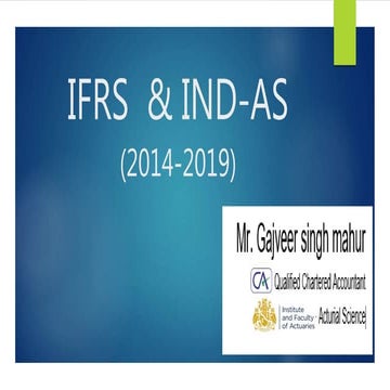 IFRS IND-AS (2014-2019) Application in India | PPT