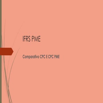 Ifrs pme comparativo cpc x cpc pme | PDF