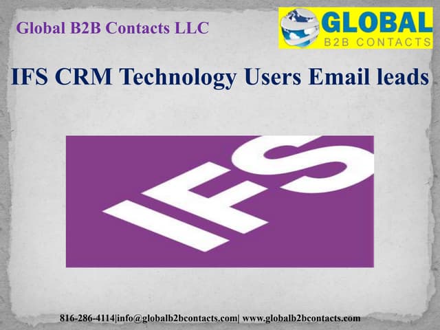 Ifs Crm Technology Users Email Leads Ppt