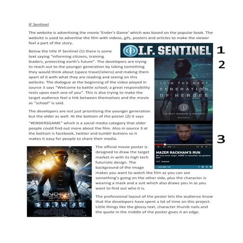 Enders game poster 1 analysis | PDF