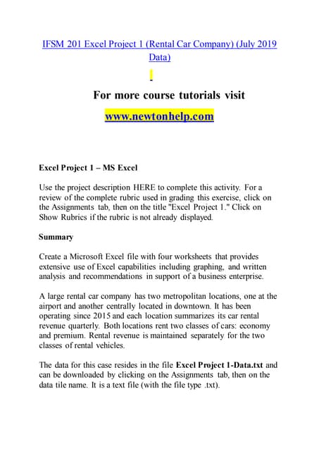 Spring 2020 excel project #1 instructions | PDF | Desktop Publishing | Computer Software and ...