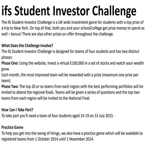 Ifs student investor challenge (1) | PPT