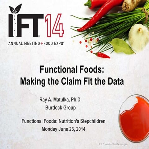 Functional Foods: Making the Claim Fit the Data | PPT