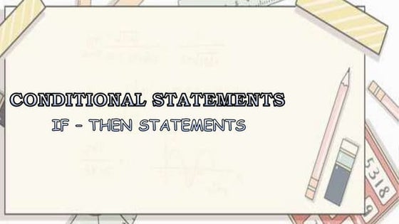 Conditional Statements | If-then Statements | PDF
