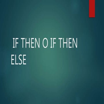 If then o_if_then_else | PPTX