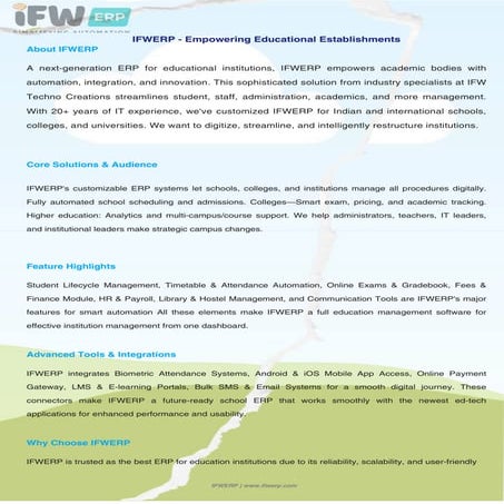 University ERP System at ifwerp solutions | PDF