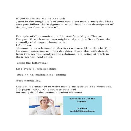 If you chose the Movie Analysis, turn in the rough draft of your.docx