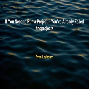 #NoProjects - What, Why and How | PDF