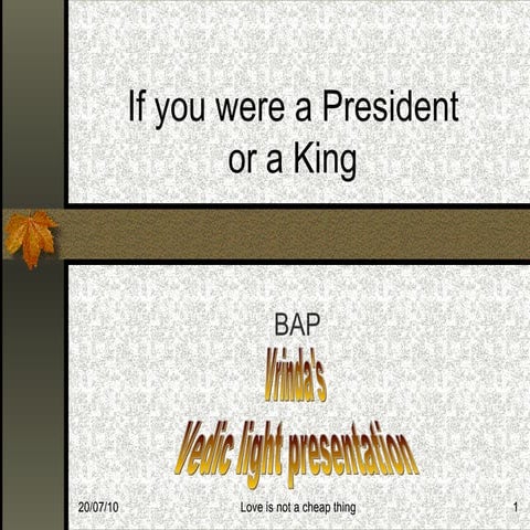 If you were a president | PPT