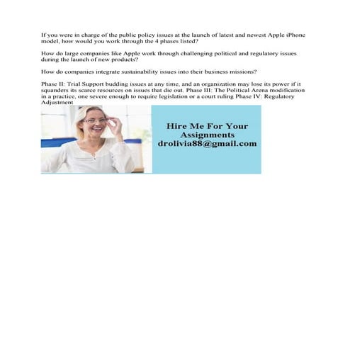 If you were in charge of the public policy issues at the launch of lat ...