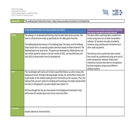 Ig1 task 2 analysis work sheet | DOCX