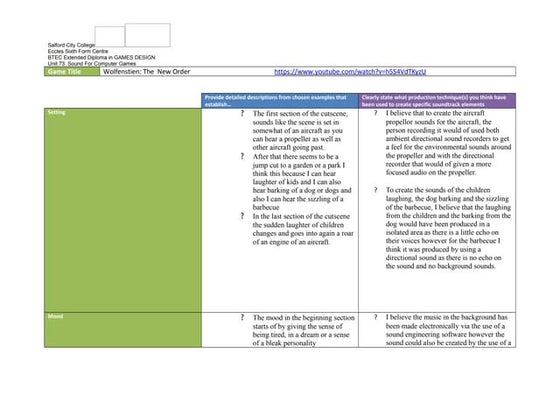 Ig1 task 2 analysis work sheet (2) | PPT Ig1 task 2 analysis work sheet (2) | PPT