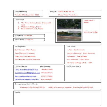 Ig2 call sheet 3 | DOCX