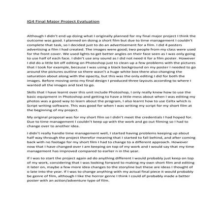 Ig4 final major project evaluation | DOCX