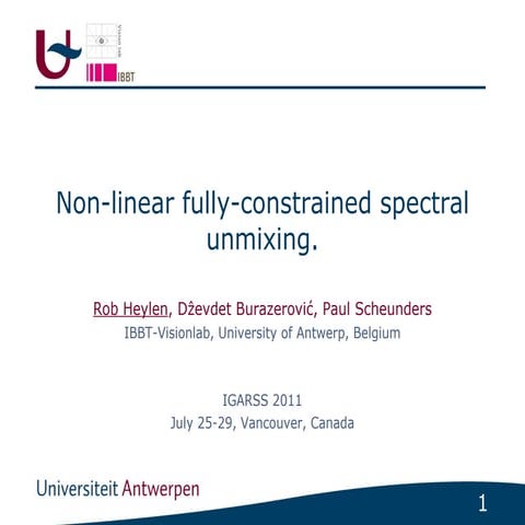 NON-LINEAR FULLY-CONSTRAINED SPECTRAL UNMIXING | PDF