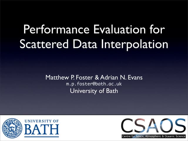 Performance Evaluation for Scattered Data Interpolation | PPT Performance Evaluation for Scattered Data Interpolation | PPT
