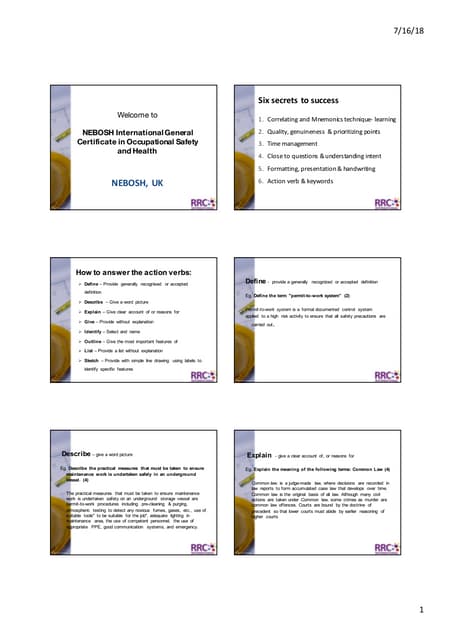 nebosh Igc1 element 4 | PDF