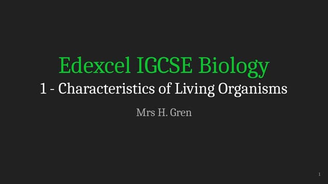 Characteristics of Living Organism | PPT
