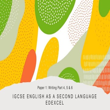 ESL writing for IGCSE students and learners | PPTX