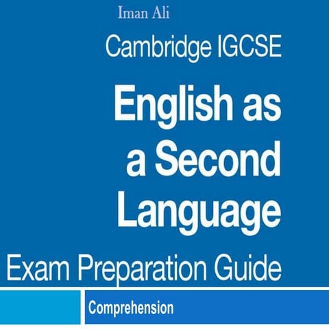 Igcse Esl Comprehension Guide Pptx