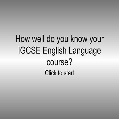 Igcse lang quiz | PPT