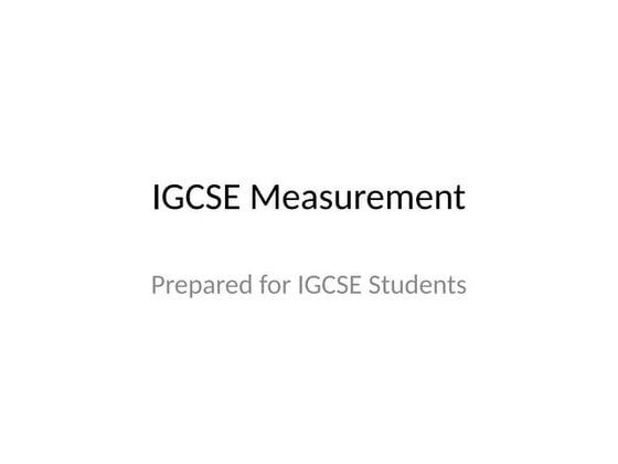 Cambridge chapter_1 - Measurement IGCSE.ppt | Physics | Science
