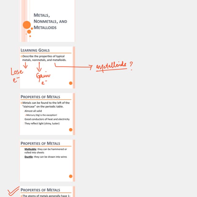 Igcse metals, nonmetals, and metalloids | PDF
