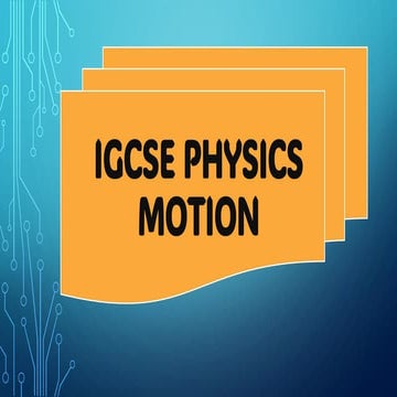 IGCSE Physics motion.pdf NOTES AND EXERCISE | PDF
