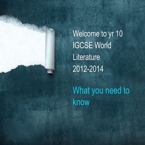 Welcome to igcse english | PPTX
