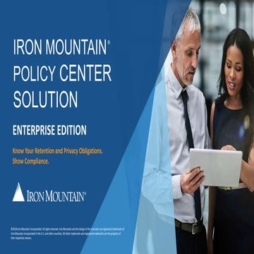 Iron Mountain® Policy Center Solution Enterprise Edition | PPTX | Data ...