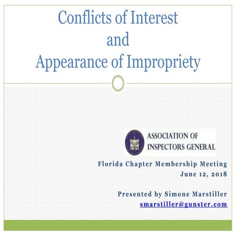AIG Florida Chapter ethics presentation 061218 | PPTX | Law