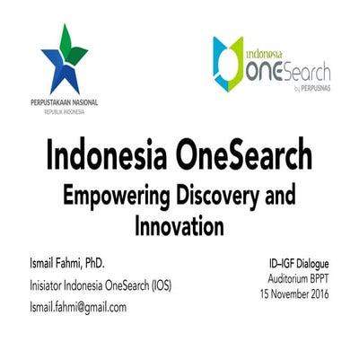 Indonesia OneSearch: Empowering Discovery and Innovation | PDF