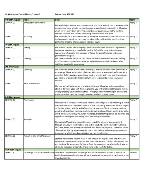 R&j course schedule | PDF