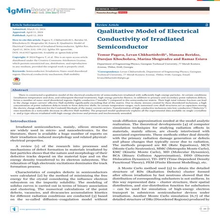 Understanding Electrical Conductivity in Radiation-Modified Semiconductors | PDF
