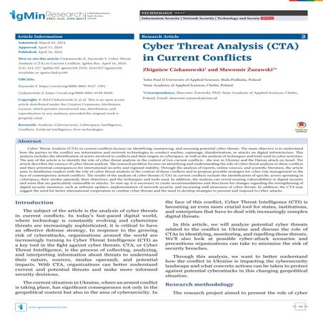 Hacking and Hybrid Warfare: The Role of Cyber Threat Analysis | PDF