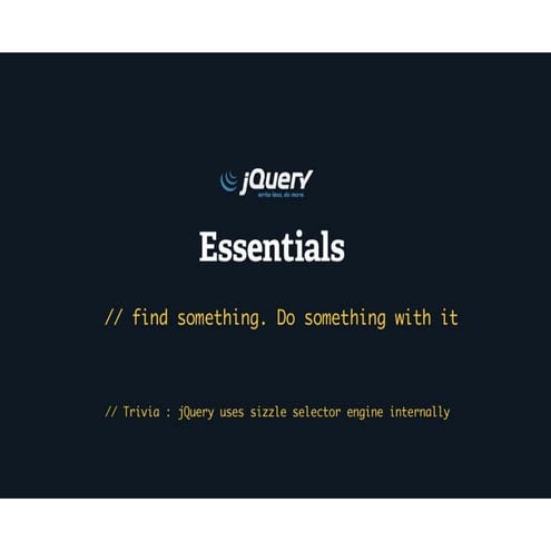 jQuery essentials - Selectors | PPT