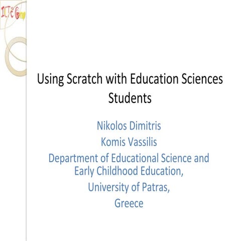 Using Scratch with Education Sciences Students | PPT